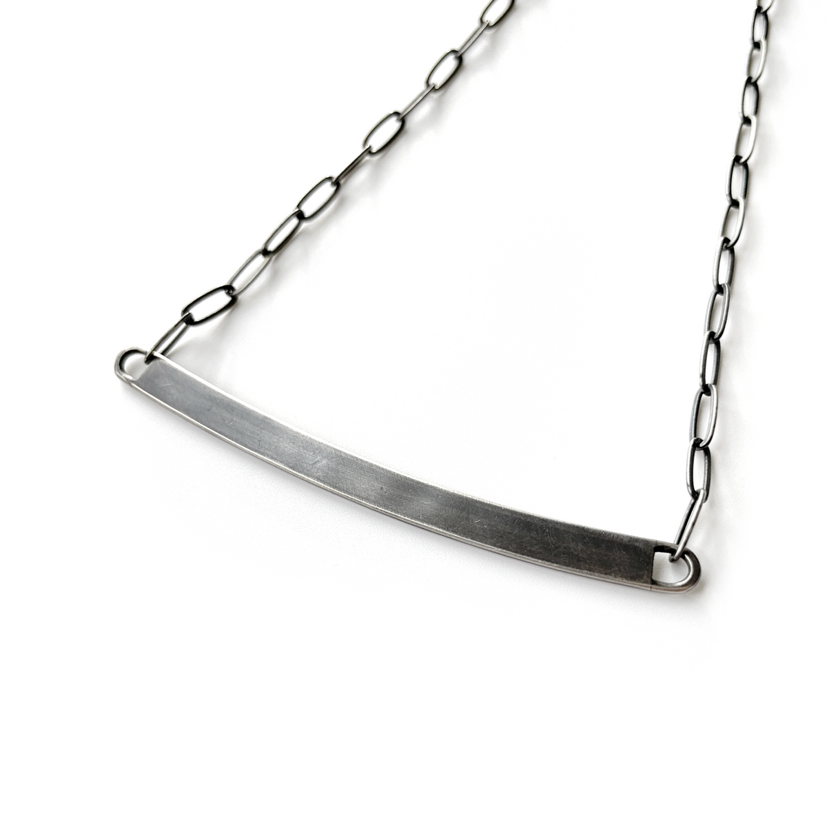 Forged Batten Necklace - Silver modern necklace – Covert Metals